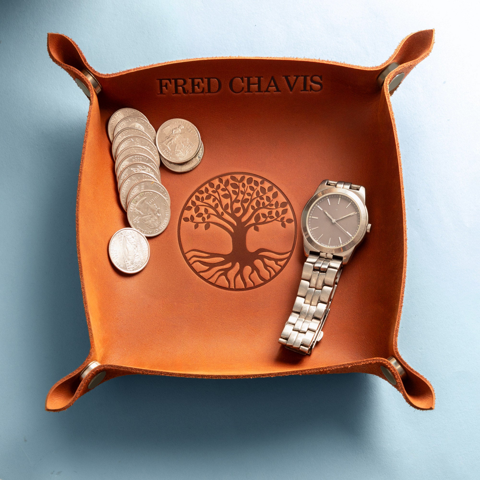 Top Grain Leather Valet Tray | Custom Leather Catch All Organizer for – UNIVERSE OF HANDCRAFTS