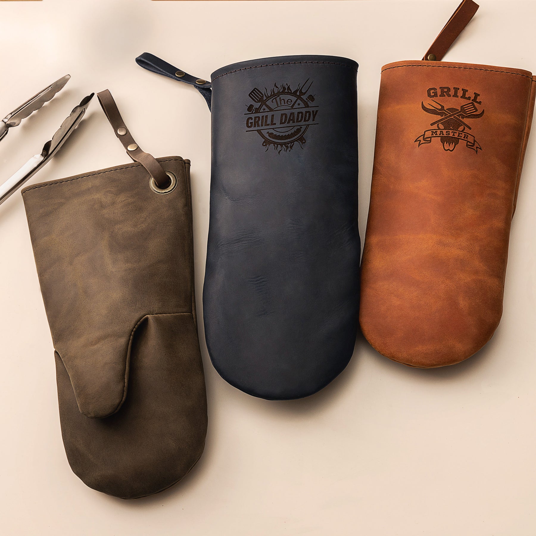 Leather Grilling Mitts – Unique Father’s Day Gift - BBQ Leather Gloves ...